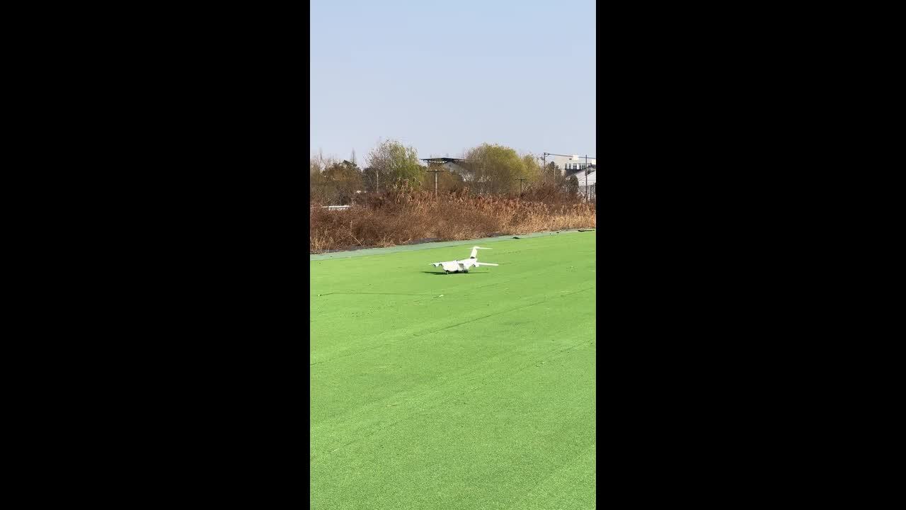 Remote-controlled model airplane crash during takeoff attempt in ...