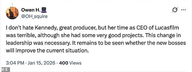 Lucasfilm boss Kathleen Kennedy is replaced by Dave Filoni as Star Wars ...