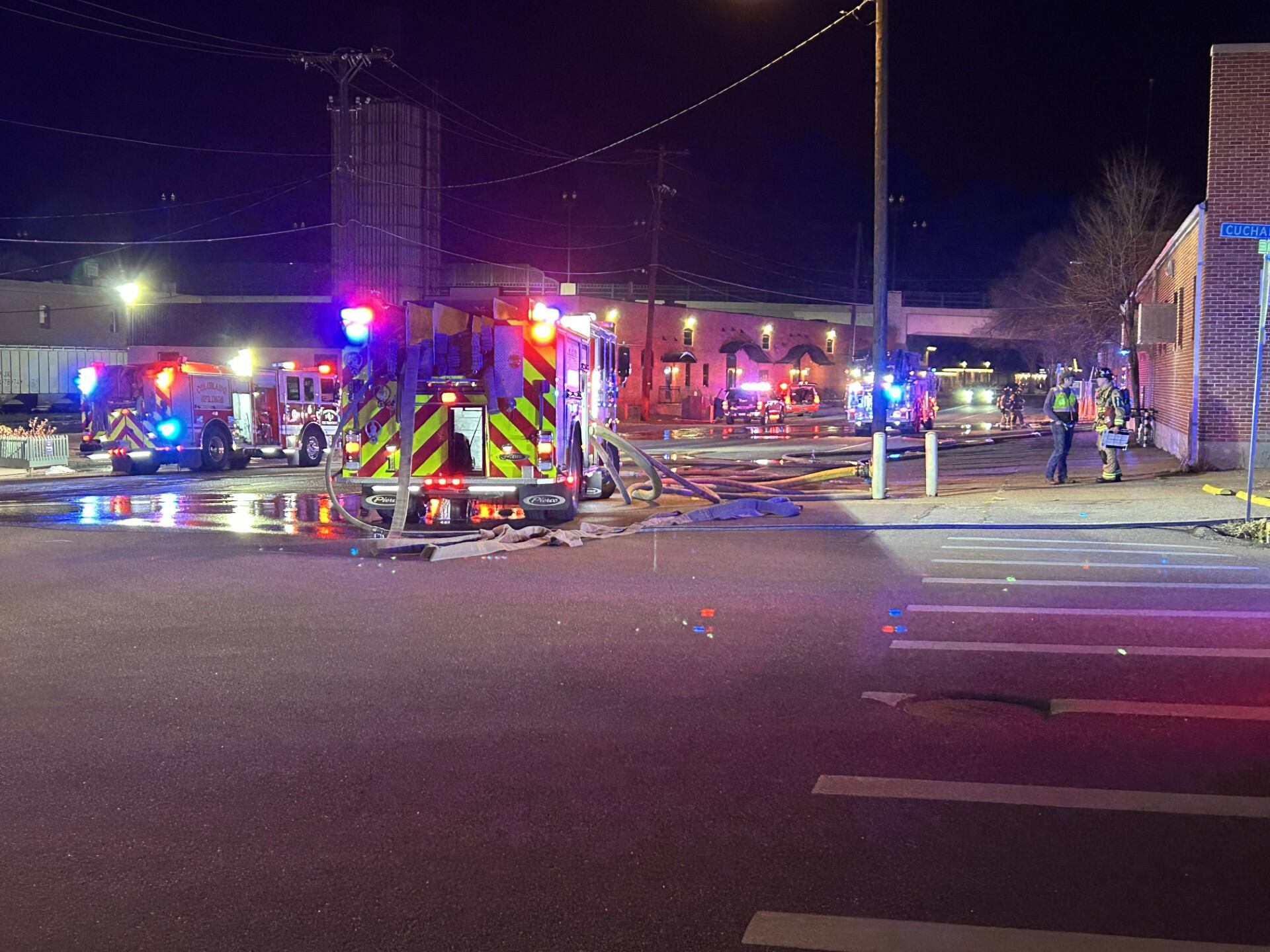 Crews respond to fire between two buildings in downtown Colorado Springs