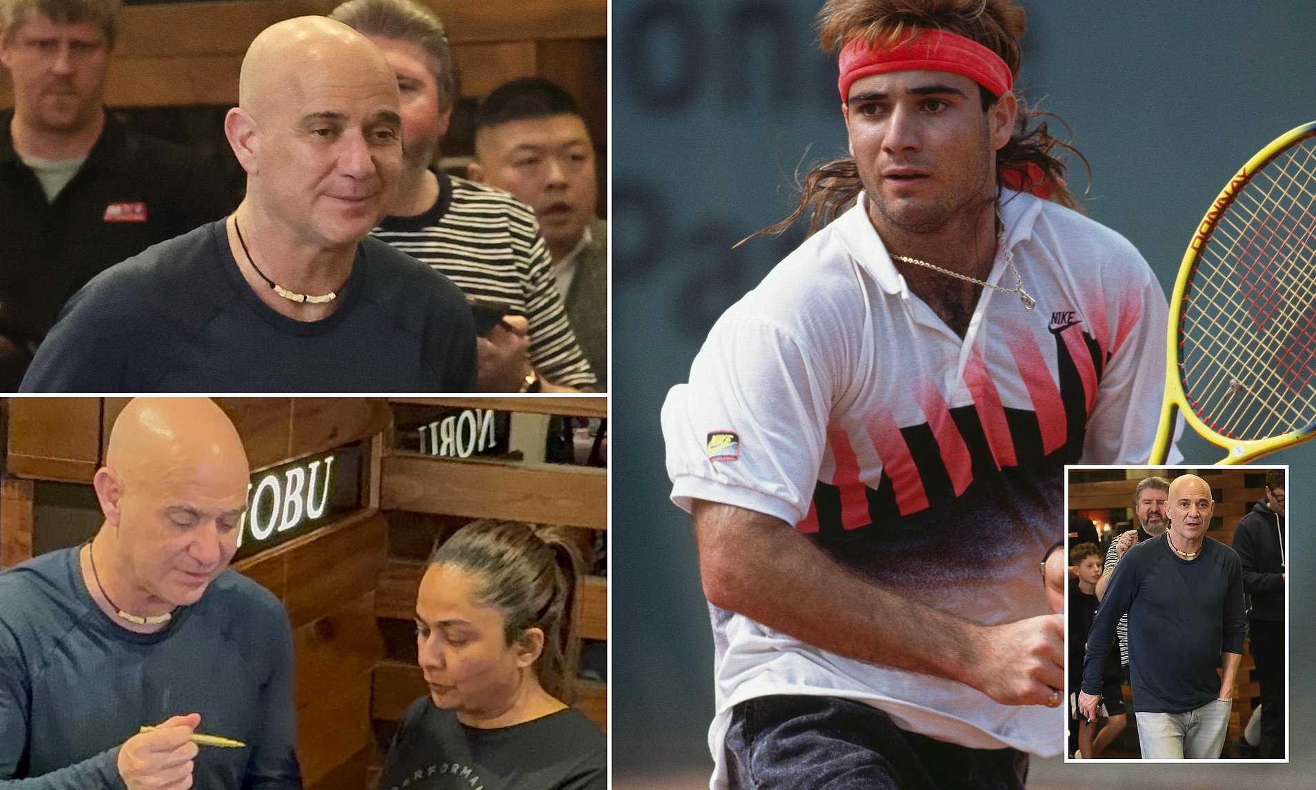 Tennis legend looks almost unrecognisable after touching down in ...