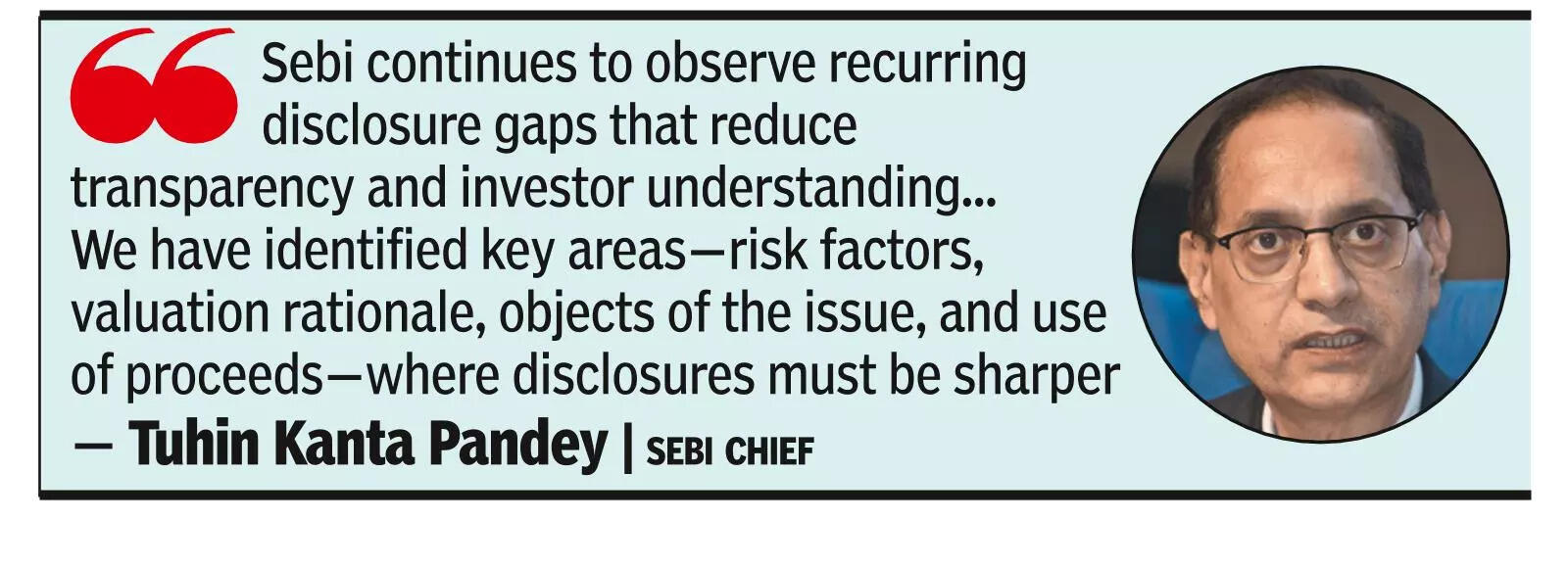 IPO disclosures must be sharper: Sebi chief