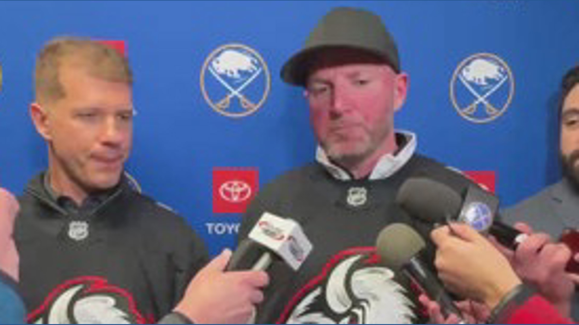 Jason Pominville and Thomas Vanek talk about going into the Sabres Hall ...