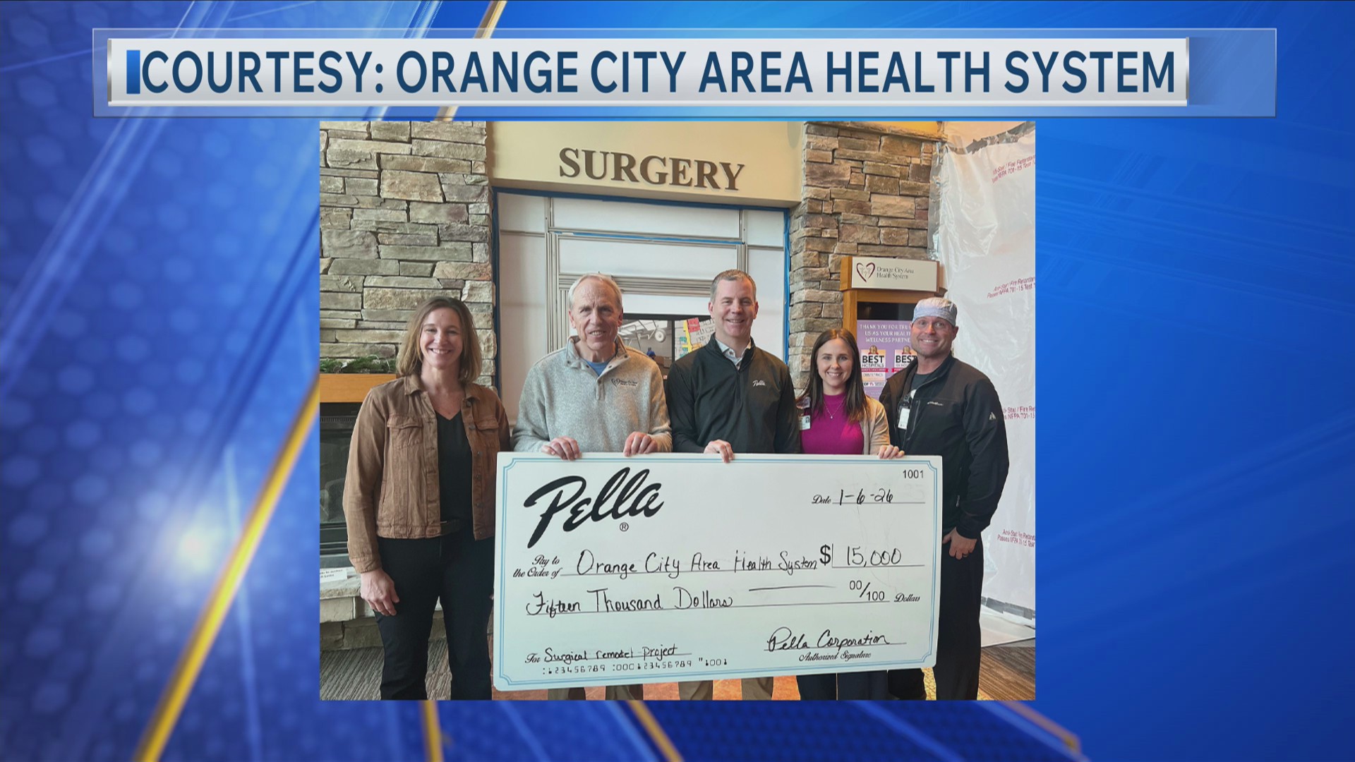 Pella donation to OC surgery center