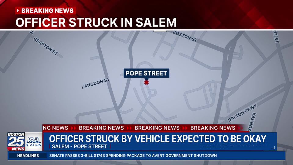 Salem police officer expected to be OK after being struck by vehicle