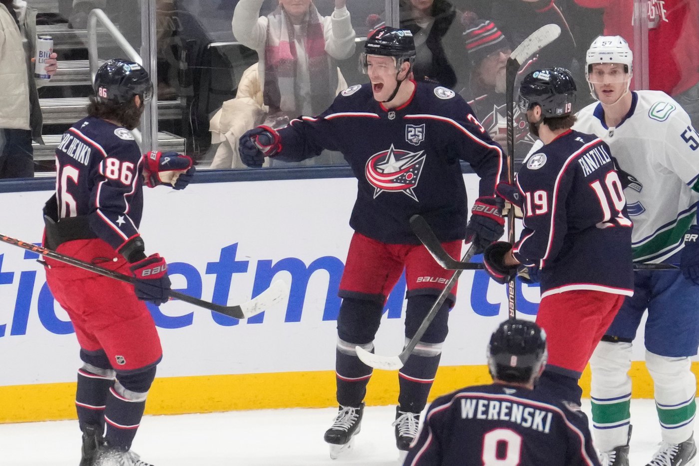 Blue Jackets beat skidding Canucks 4-1 behind Marchenko and Johnson