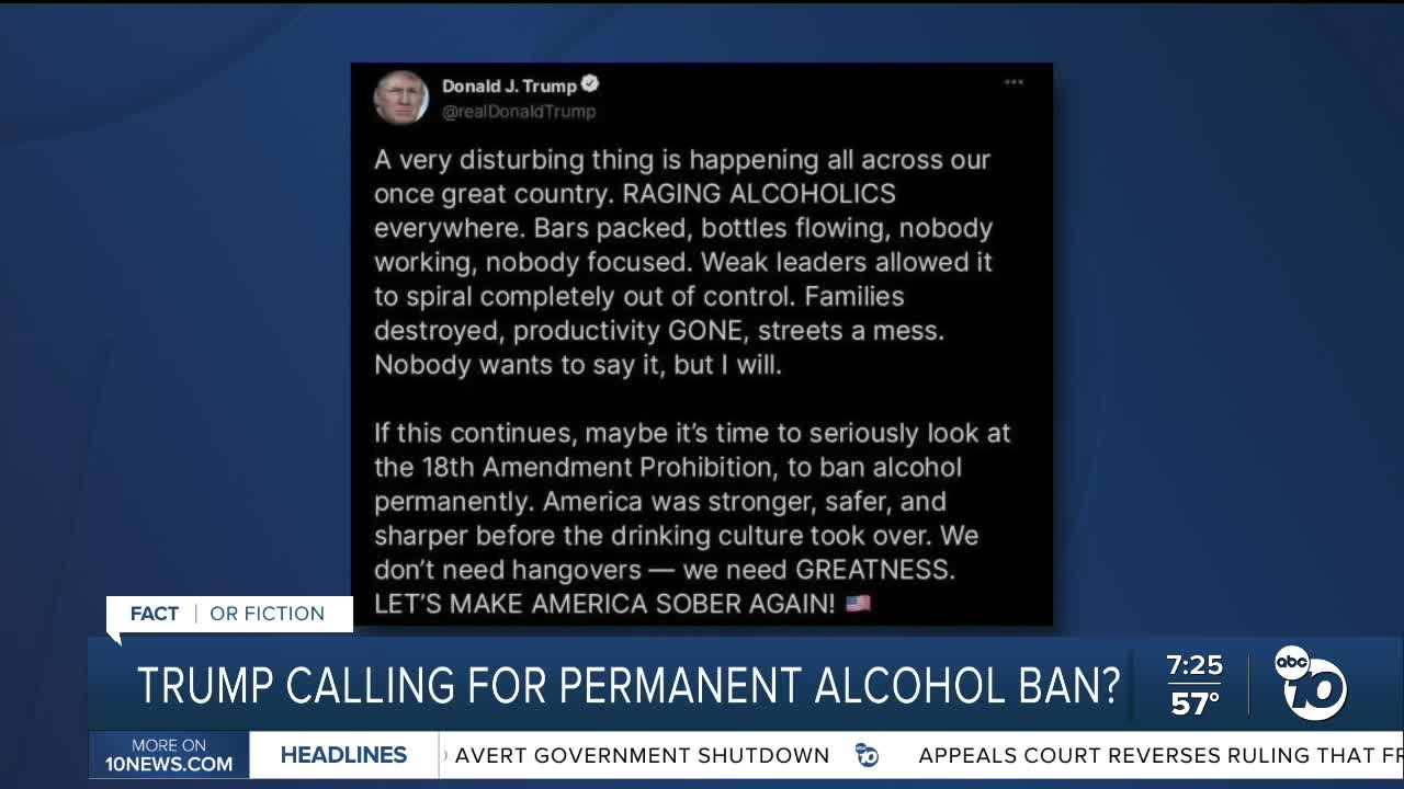 Fact or fiction: Trump hints at bringing back prohibition?