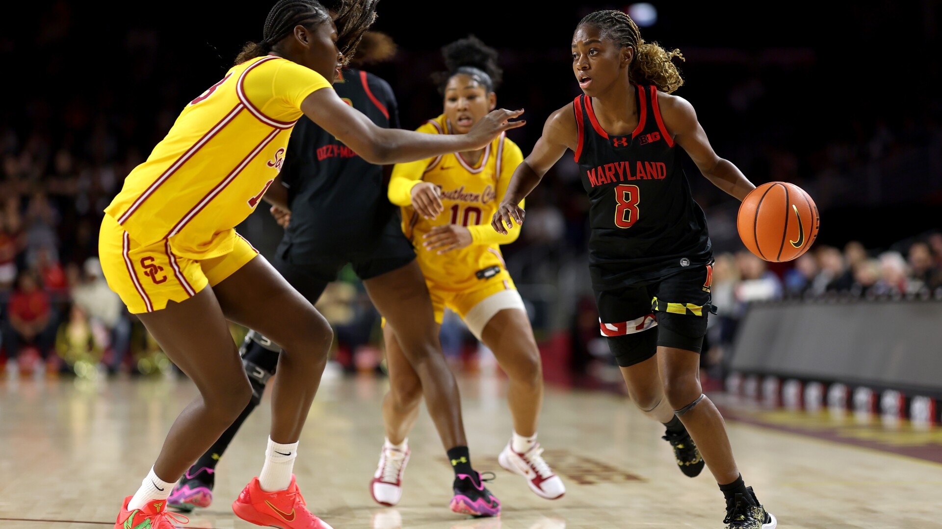 Garzon’s clutch 3-pointer lifts No. 12 Maryland women over USC 62-55