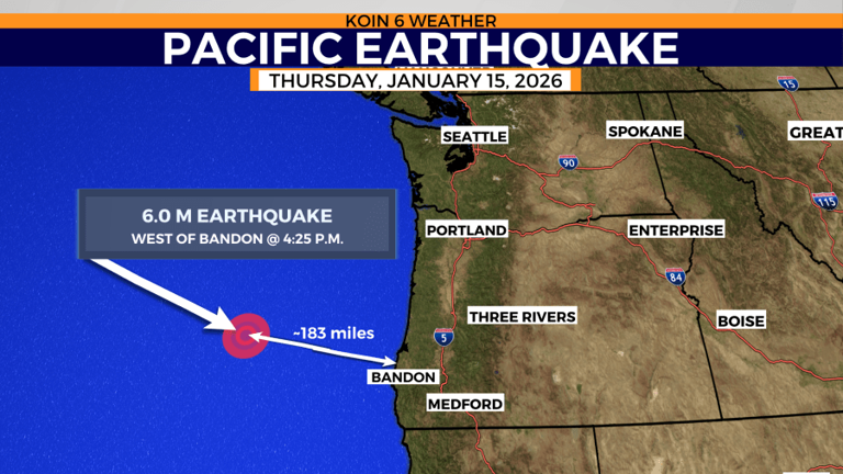 Magnitude 6.0 earthquake felt west of Oregon coast