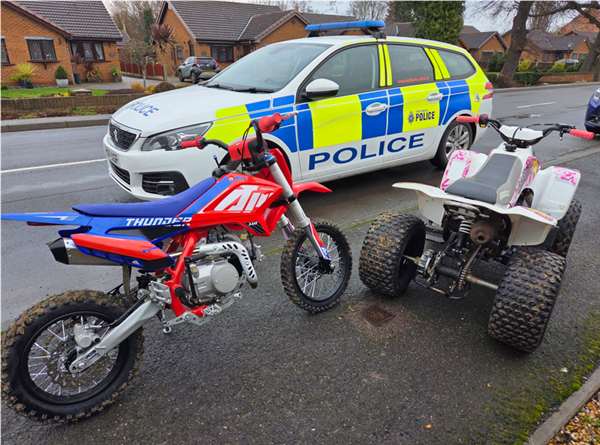 Off-road bike and quad seized by police in Doncaster