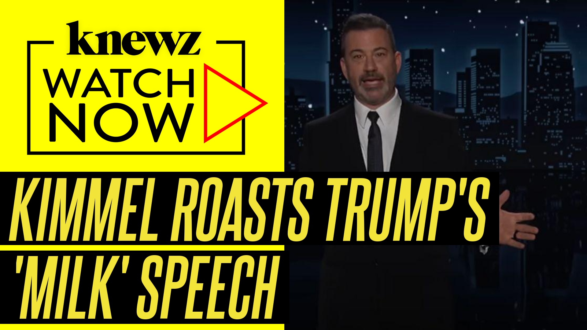 Kimmel mocks Trump's rambling 'milk' speech