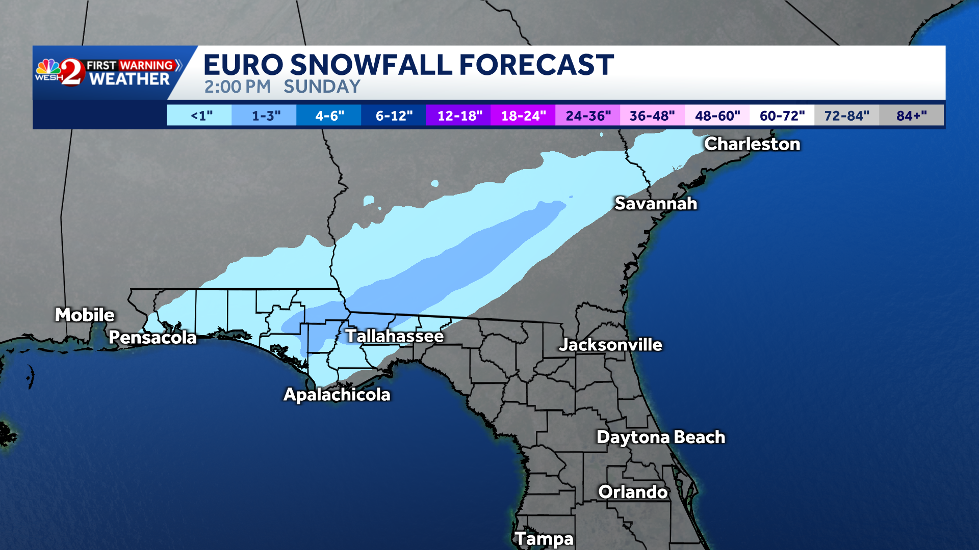 Will it snow in Florida this weekend? Where, how much?