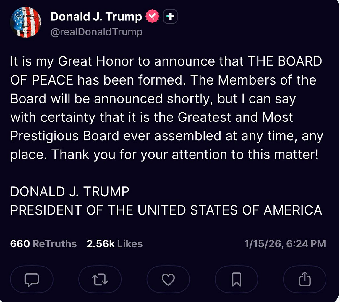 'Greatest ever assembled': Trump announces 'board of peace' formed for Gaza