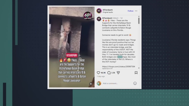 The breakdown: Viral video falsely claims to show damage to Atchafalaya ...