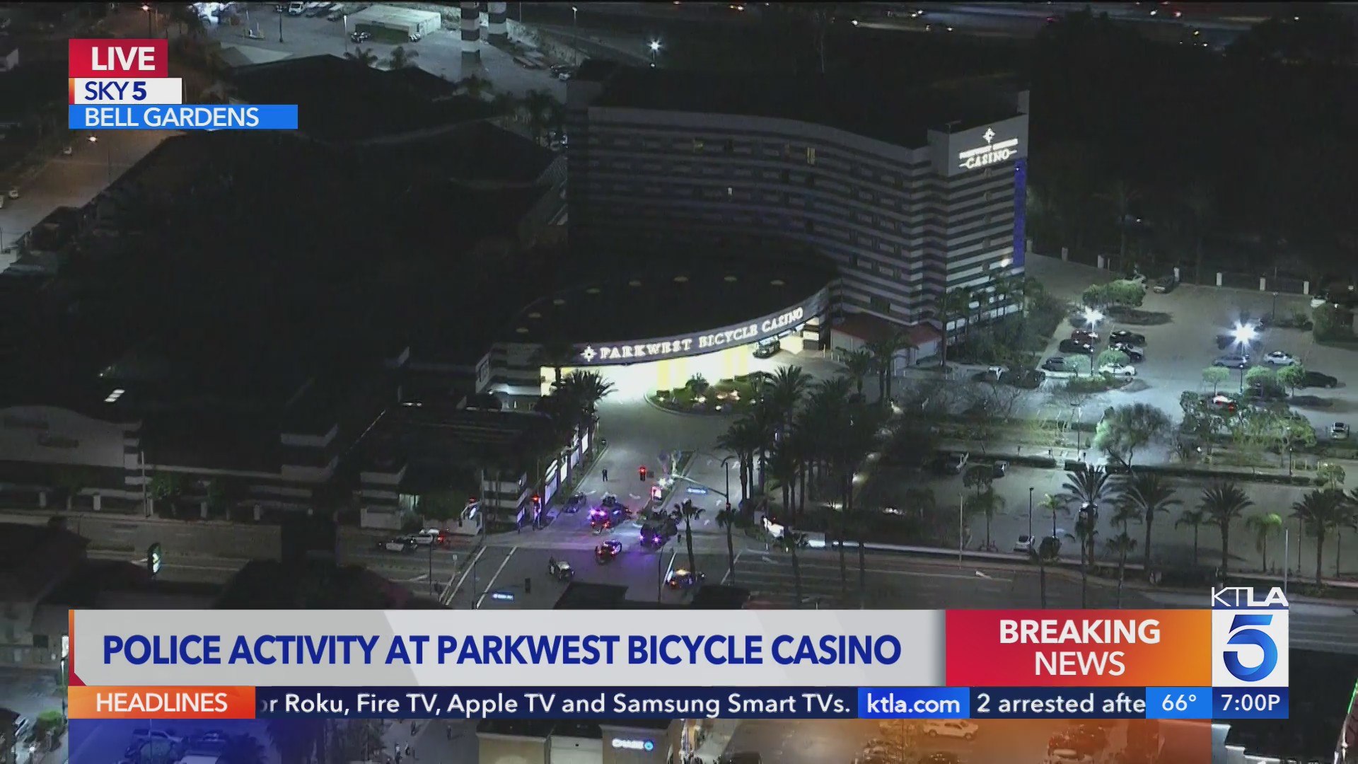 Police activity at Parkwest Bicycle Casino