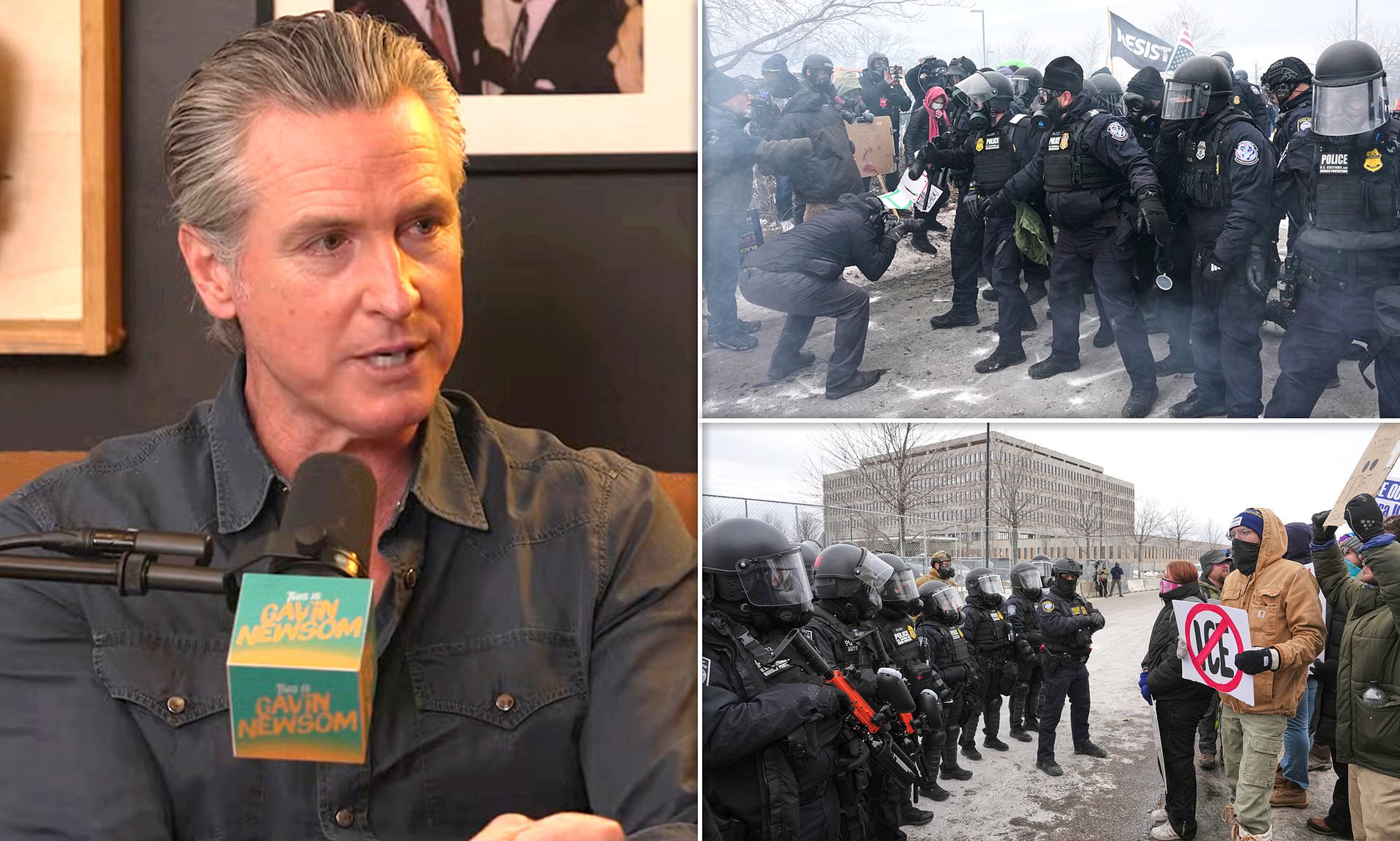 Newsom retreats from his own office's X post as he sides with podcast ...