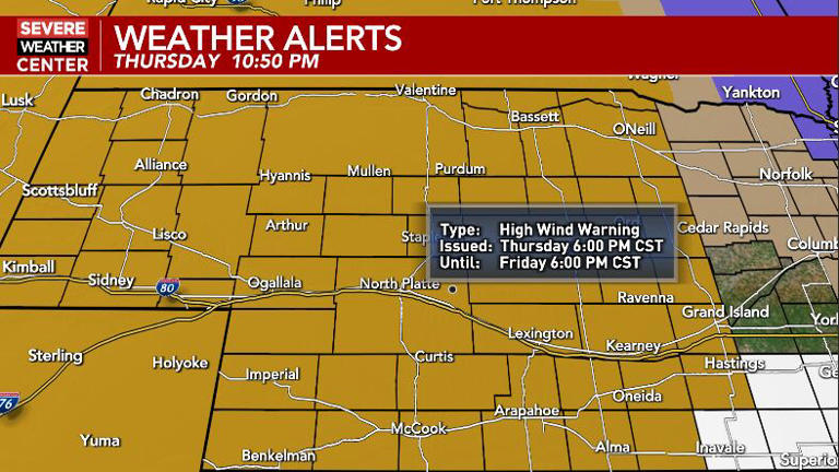 Dangerous winds expected through Friday evening across Greater Nebraska