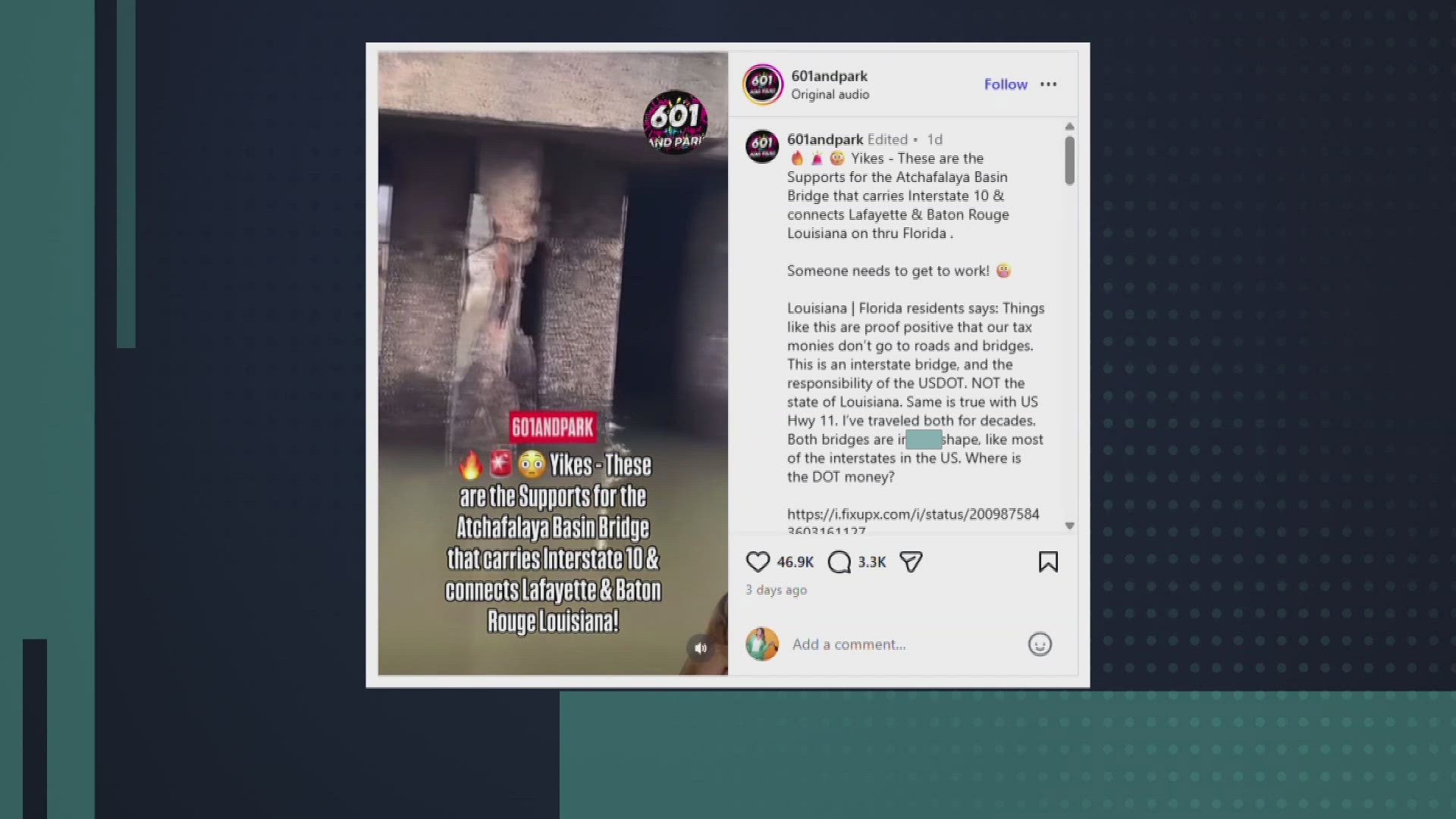 The breakdown: Viral video falsely claims to show damage to Atchafalaya ...