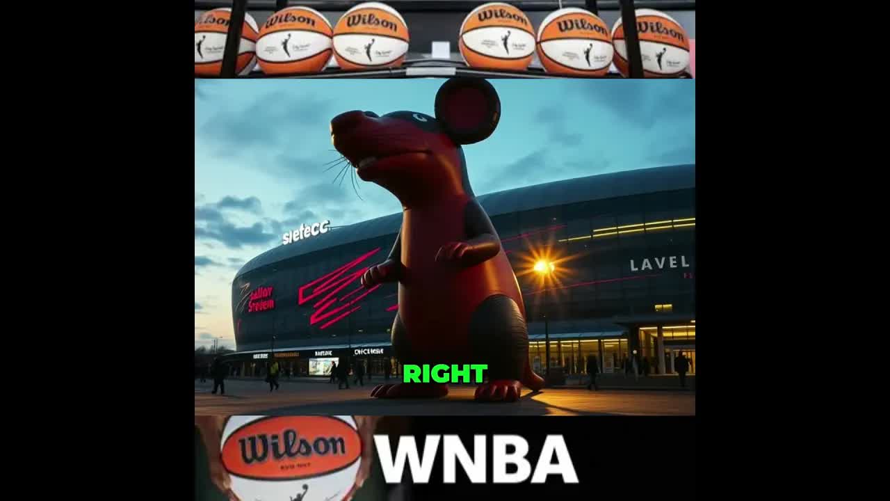 Scabby the Rat protests WNBA owners at NBA store