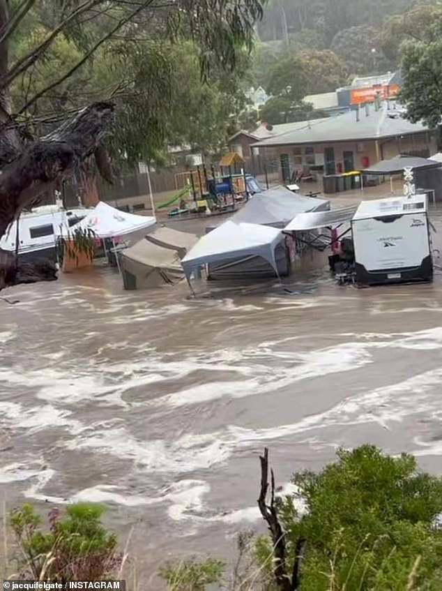 Devastating aftermath of the 'tsunami' floods that hit popular caravan ...