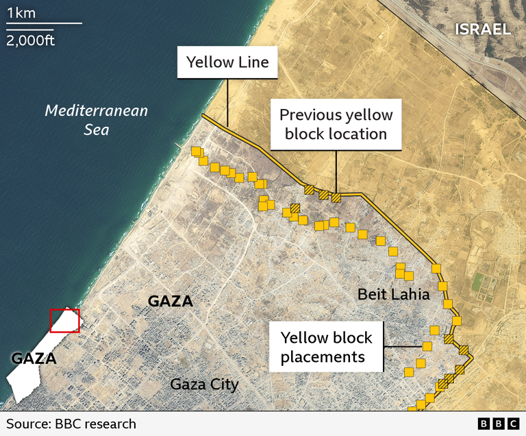 Israel moves Yellow Line deeper into Gaza, satellite images show