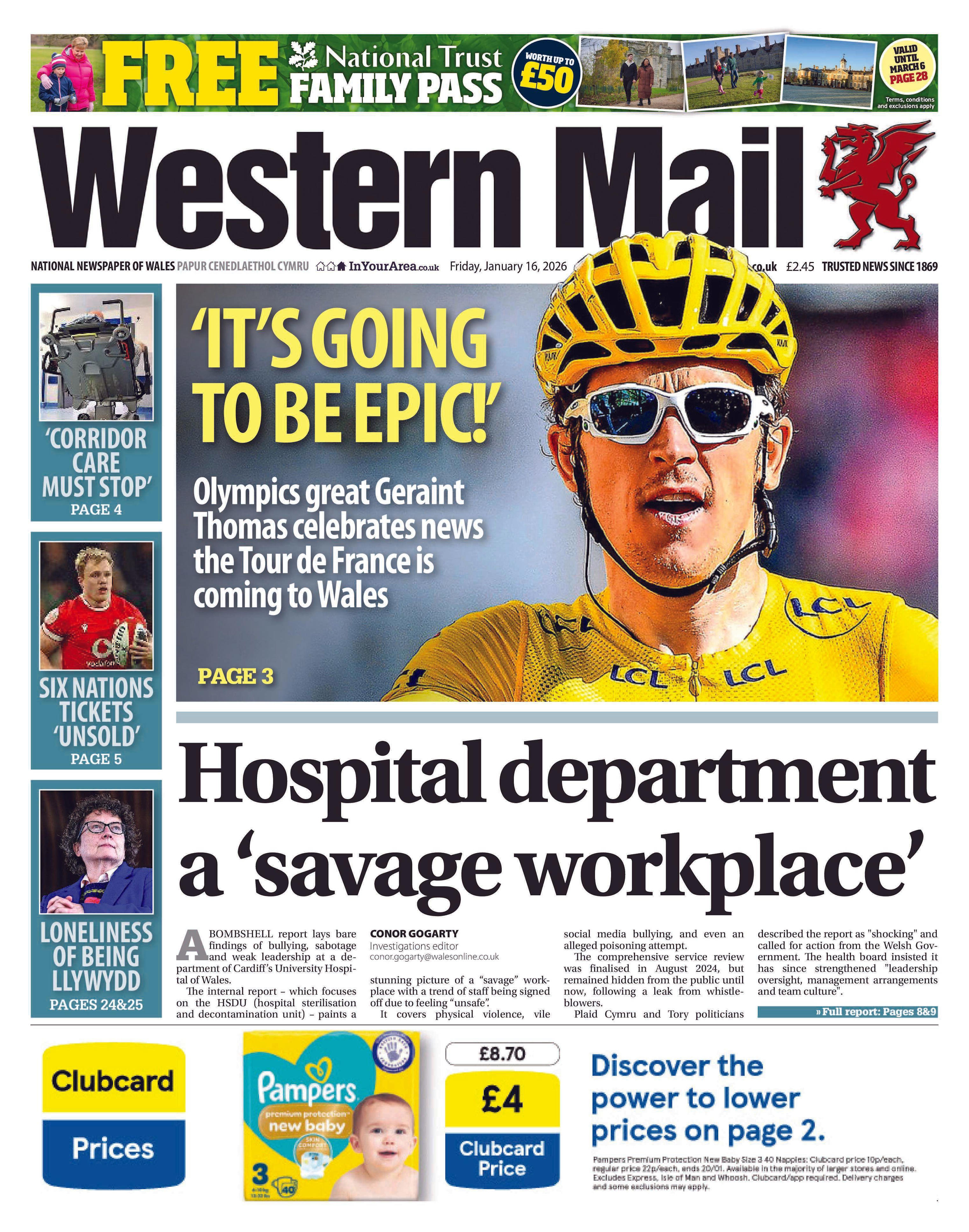 Wales' papers: Hospital department a 'savage workplace' and mother and ...