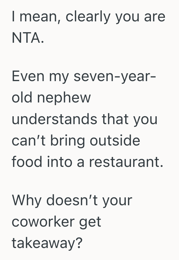 Employee faced daily guilt trips from a pushy coworker to dine out for ...