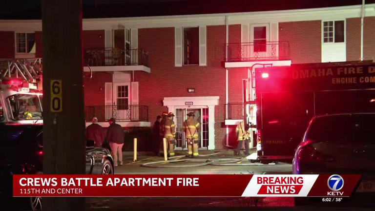 Omaha firefighters battle apartment fire