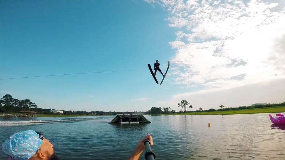 70 MPH waterski jump