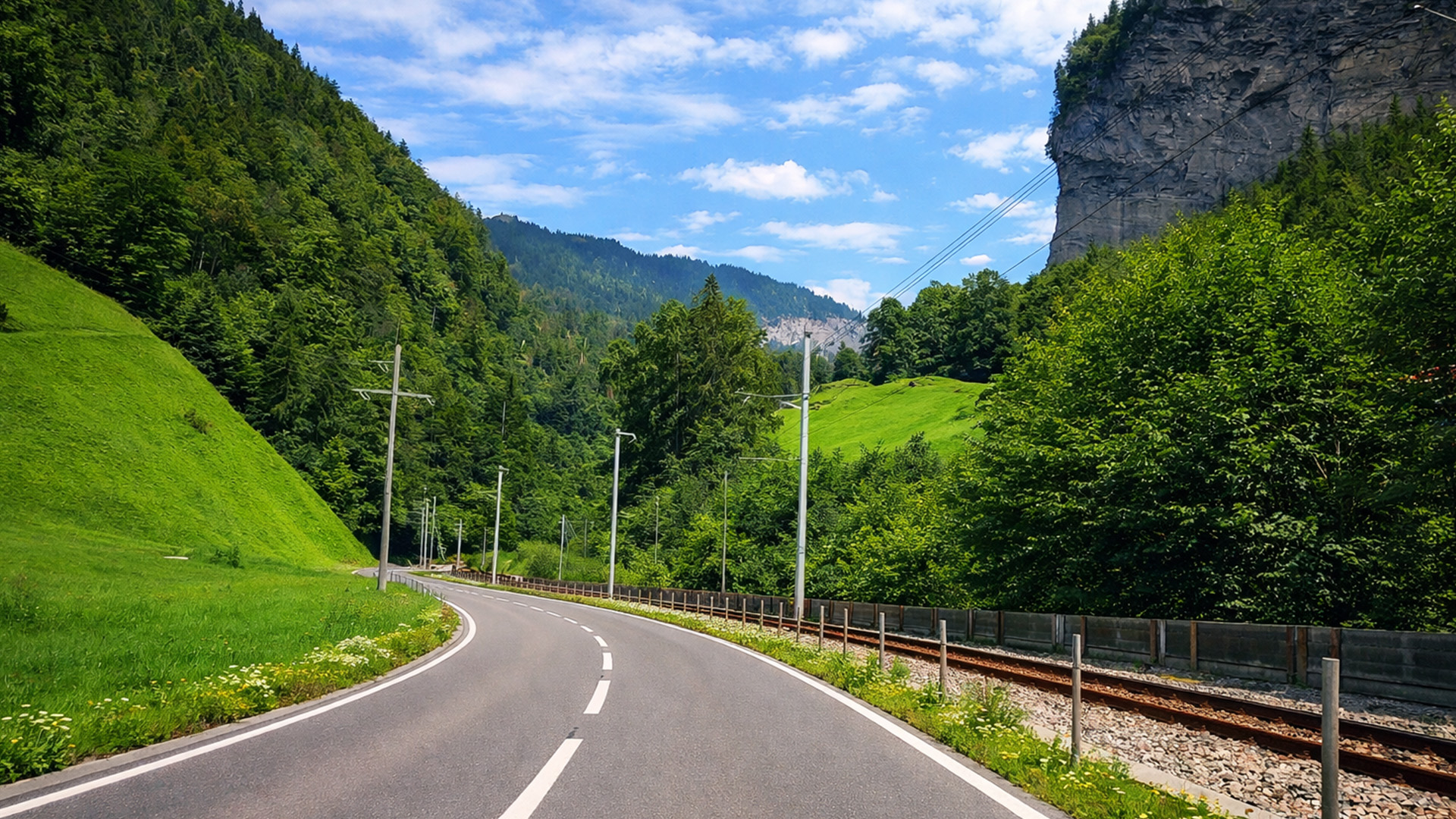 Lauterbrunnen Grindelwald scenic drive in the Bernese Oberland (4K)
