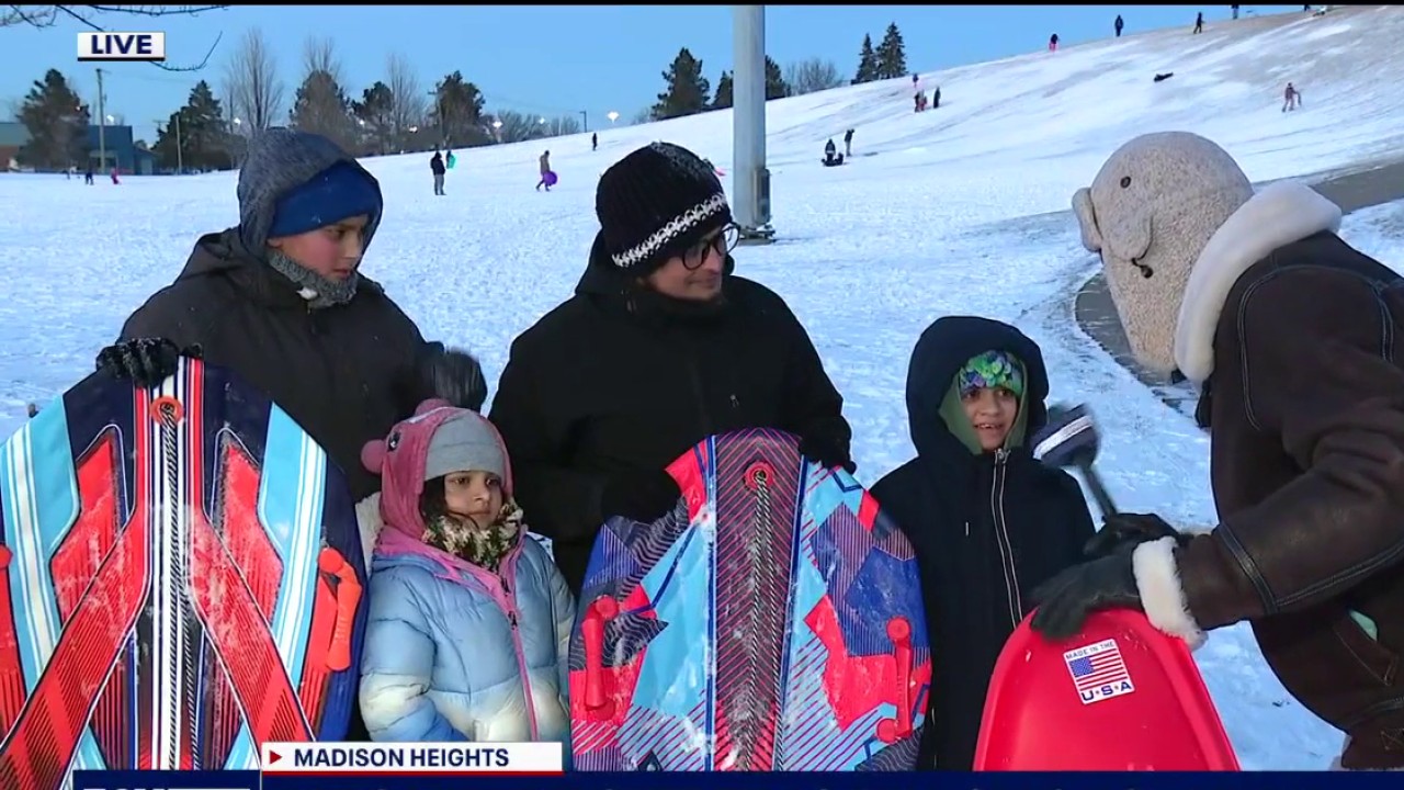 Snow day sledding fun in Madison Heights