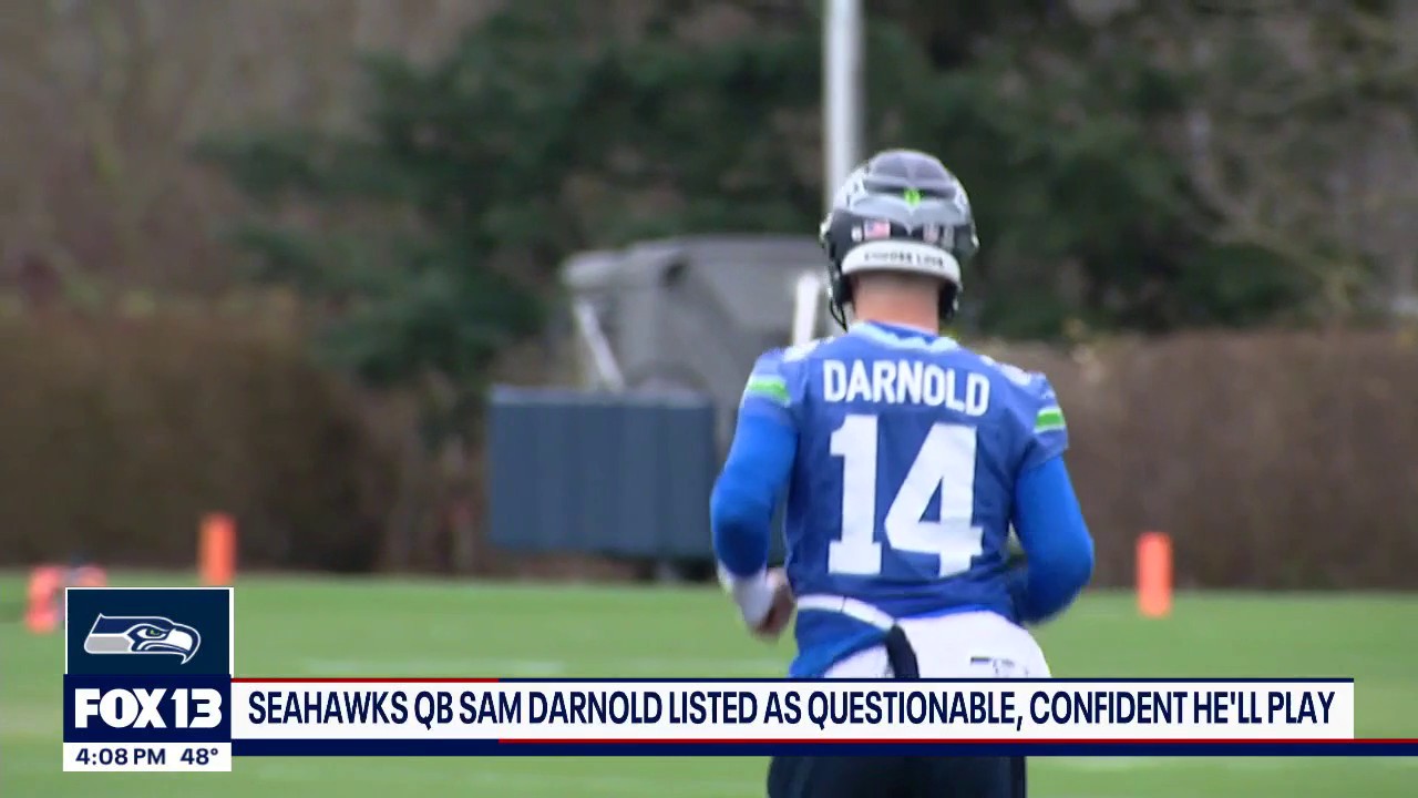 Seahawks QB Sam Darnold listed on injury report, but confident he'll ...