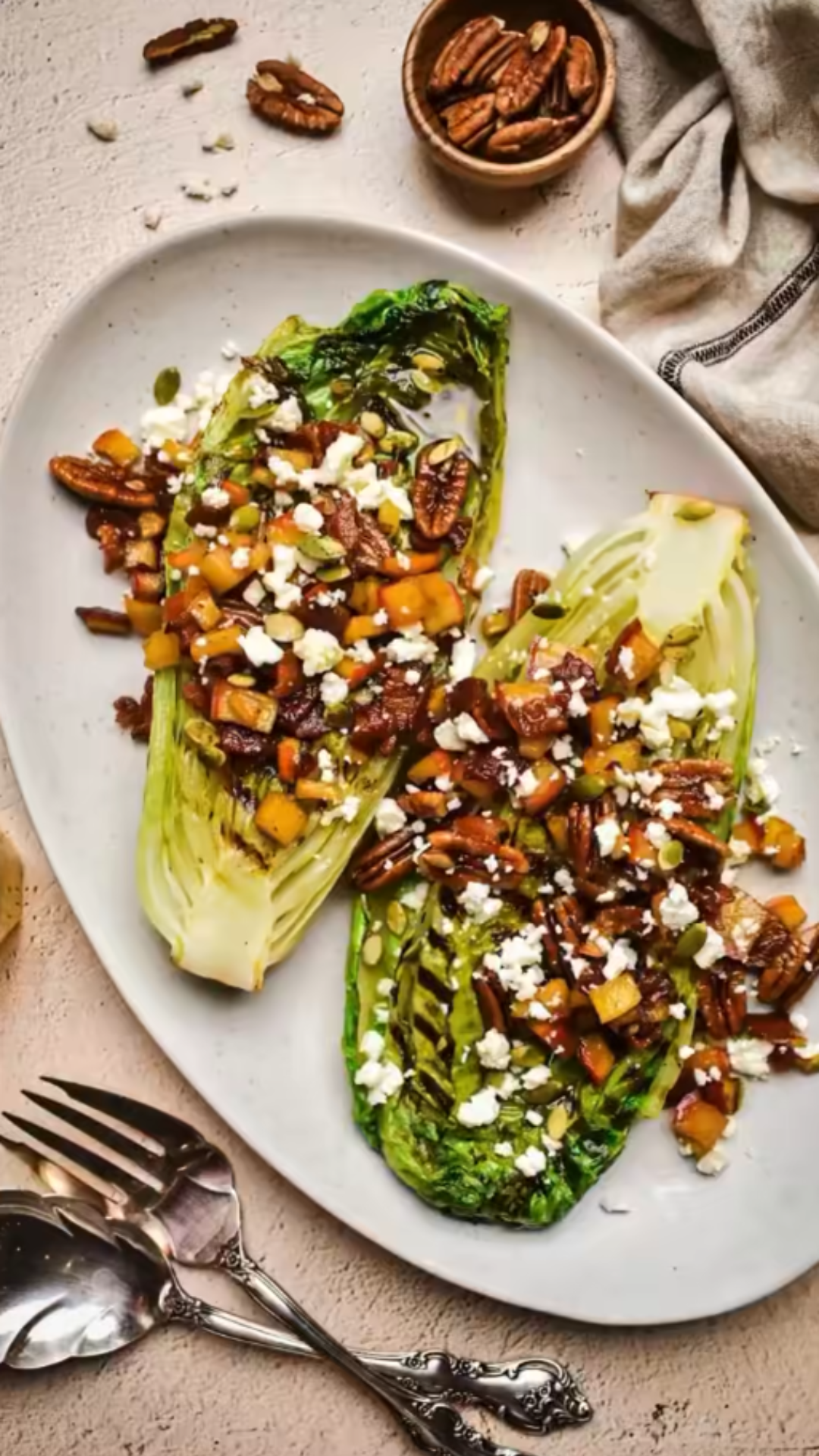 Smoky charred romaine winter salad full of flavor