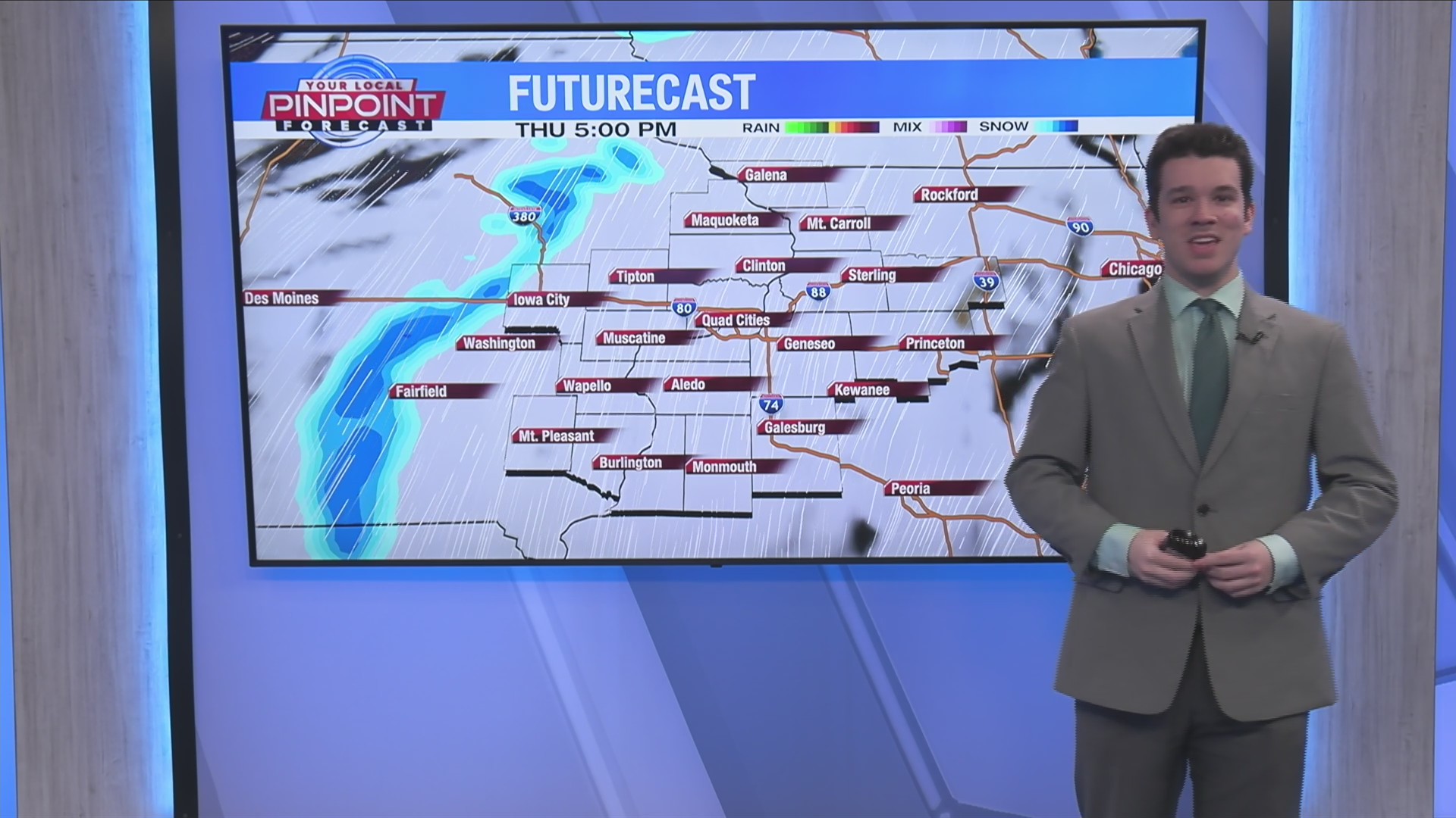 Snow timing update for this evening