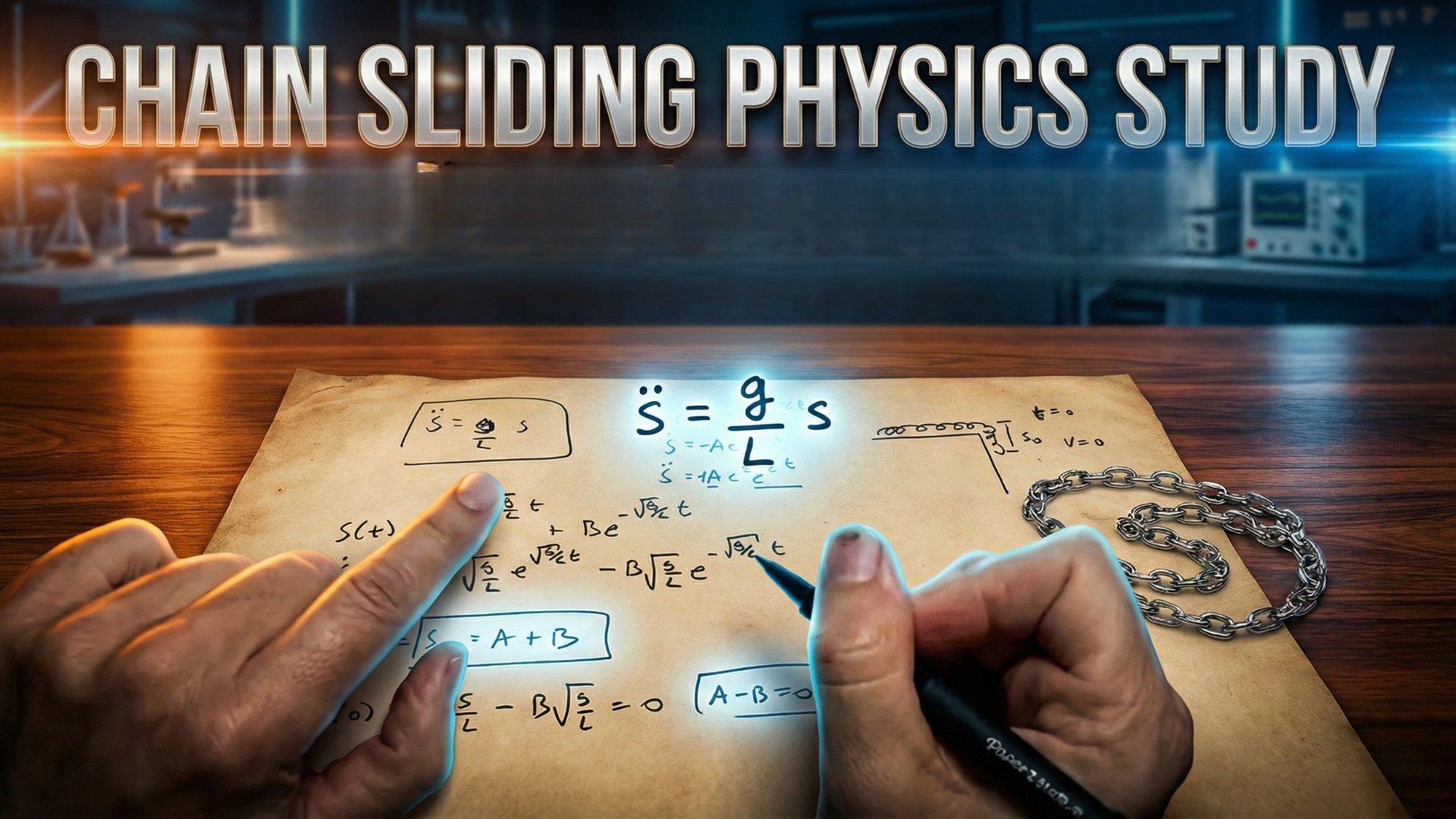 Physics of a uniform chain sliding off a frictionless surface