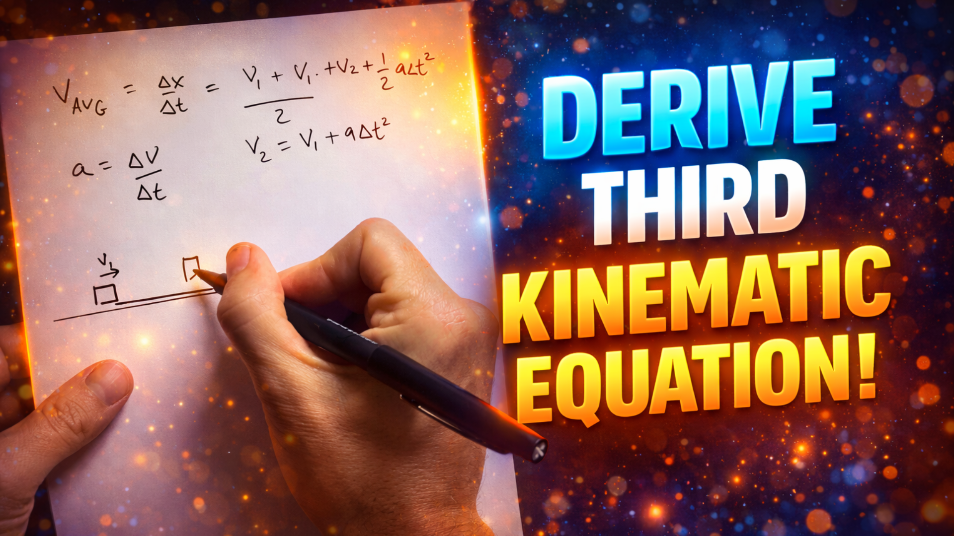 Deriving the third kinematic equation in one dimension