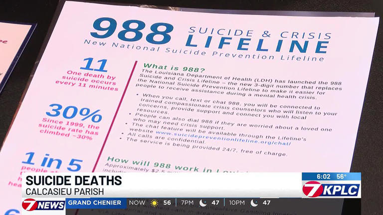 'One is one too many' Calcasieu coroner discusses suicide rates ...
