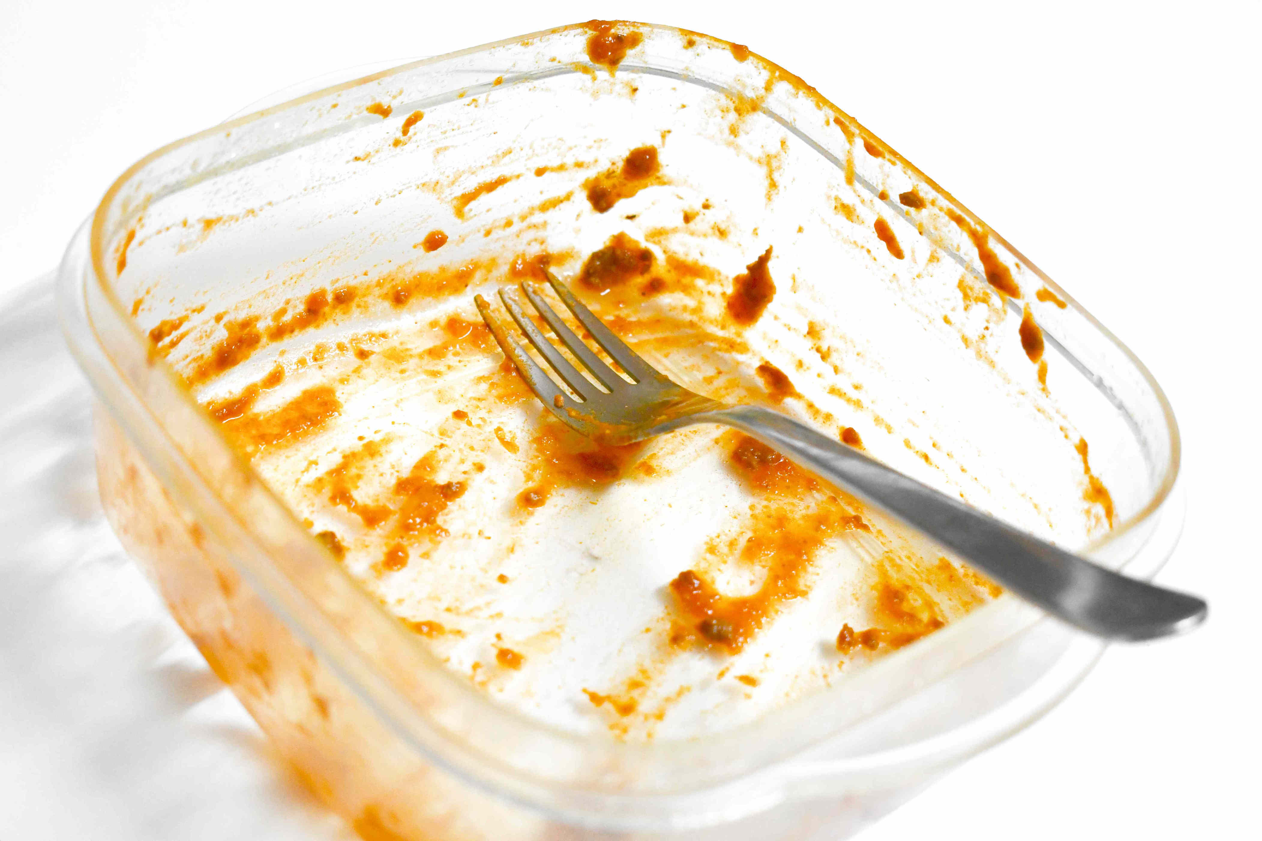 How to get stubborn stains out of plastic food containers