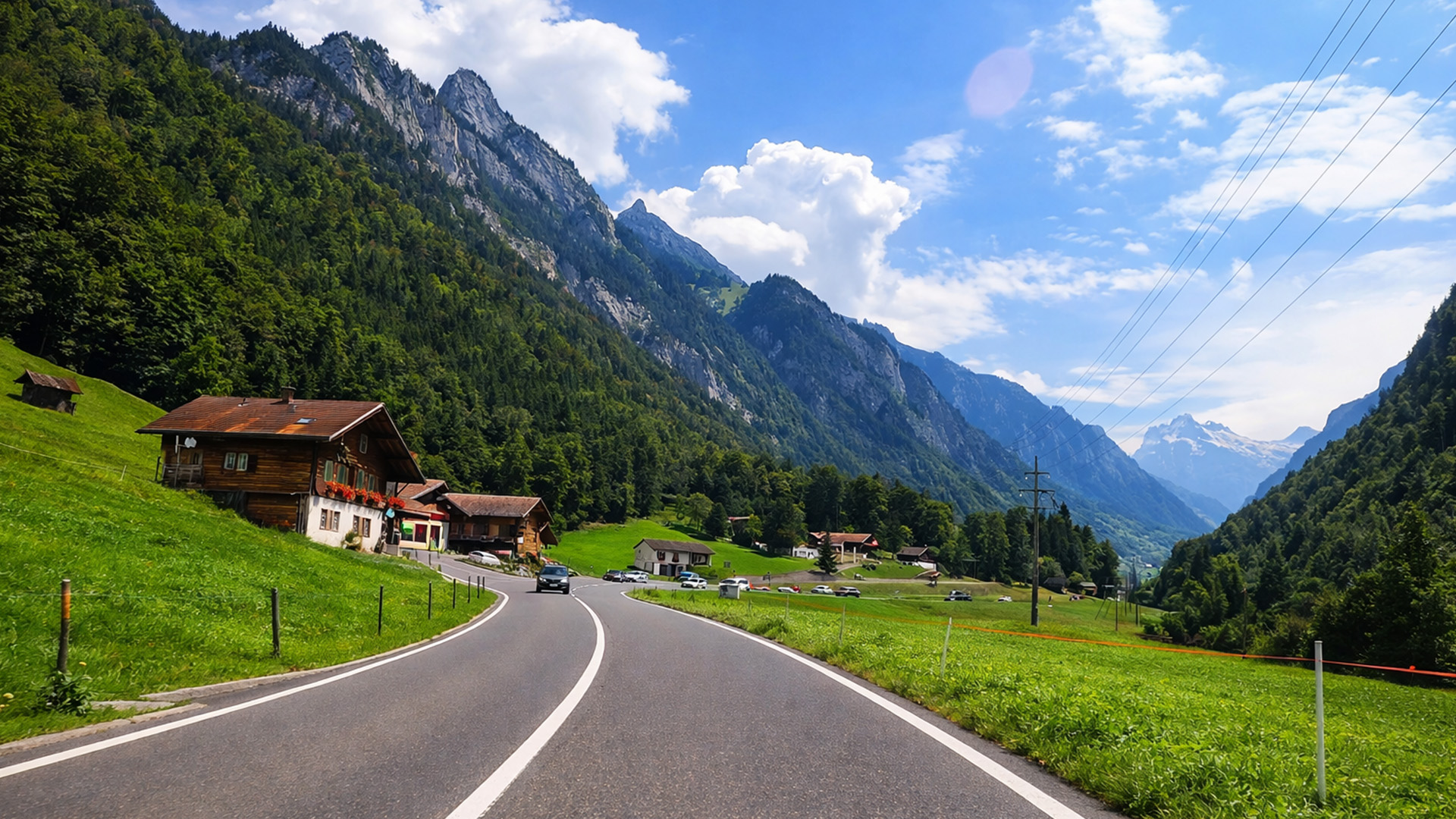 Scenic Swiss drive from Lauterbrunnen Valley to Grindelwald (4K)