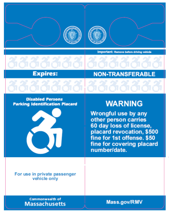 Massachusetts RMV unveils new disability placards