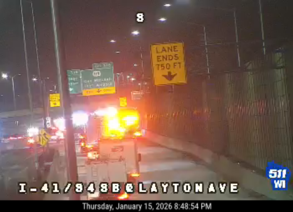 Part of I-94 at Layton Avenue closed due to semi fire