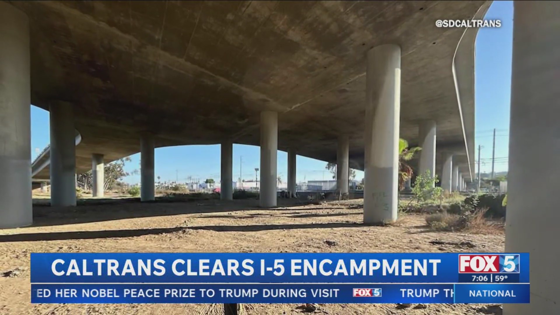 Caltrans clears homeless encampment