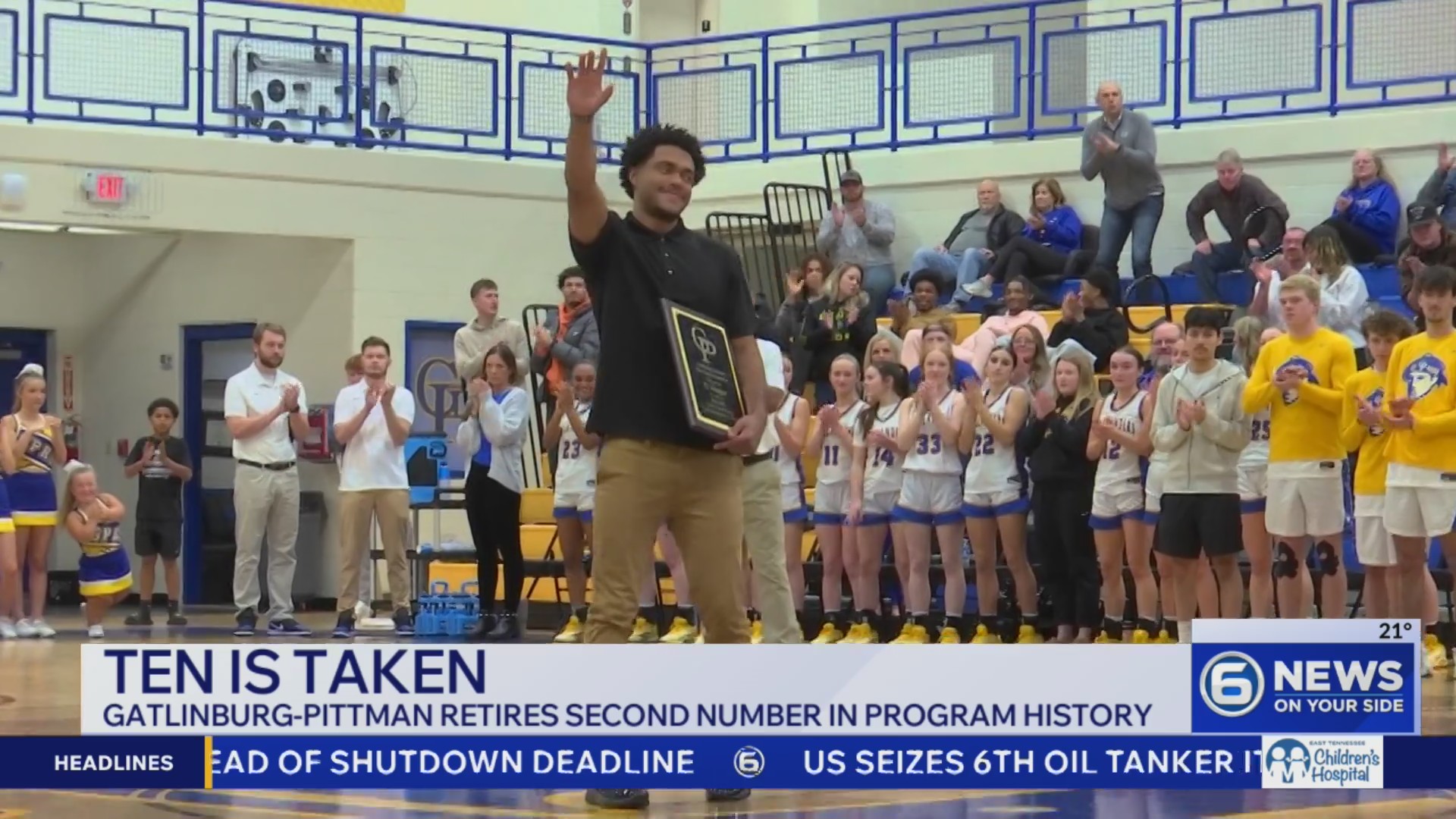 Gatinburg-Pittman boys basketball retires first jersey since the 1960s