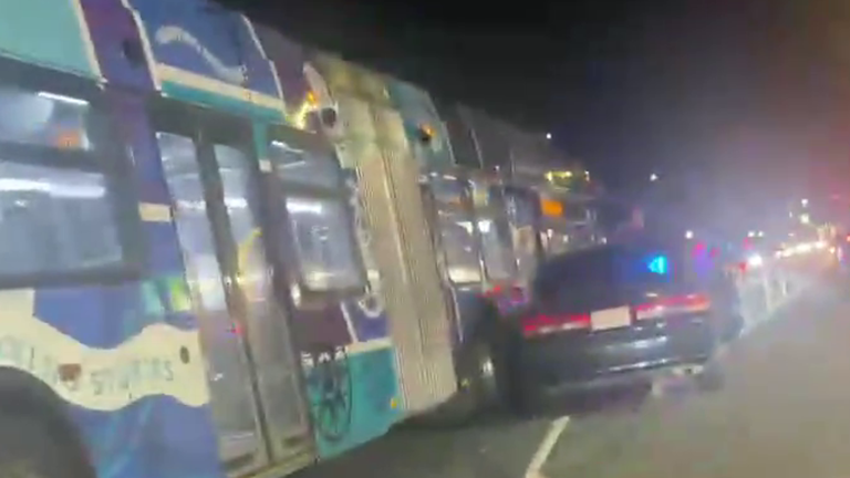 9 hospitalized after car crashes into AC Transit bus in Oakland