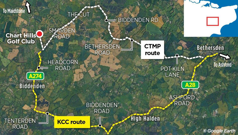 Fears trucks bound for Chart Hills Golf Club in Biddenden will 'shake ...