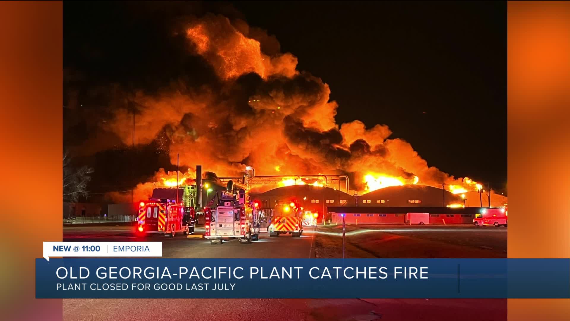 Fire breaks out at closed Georgia-Pacific plant in Emporia