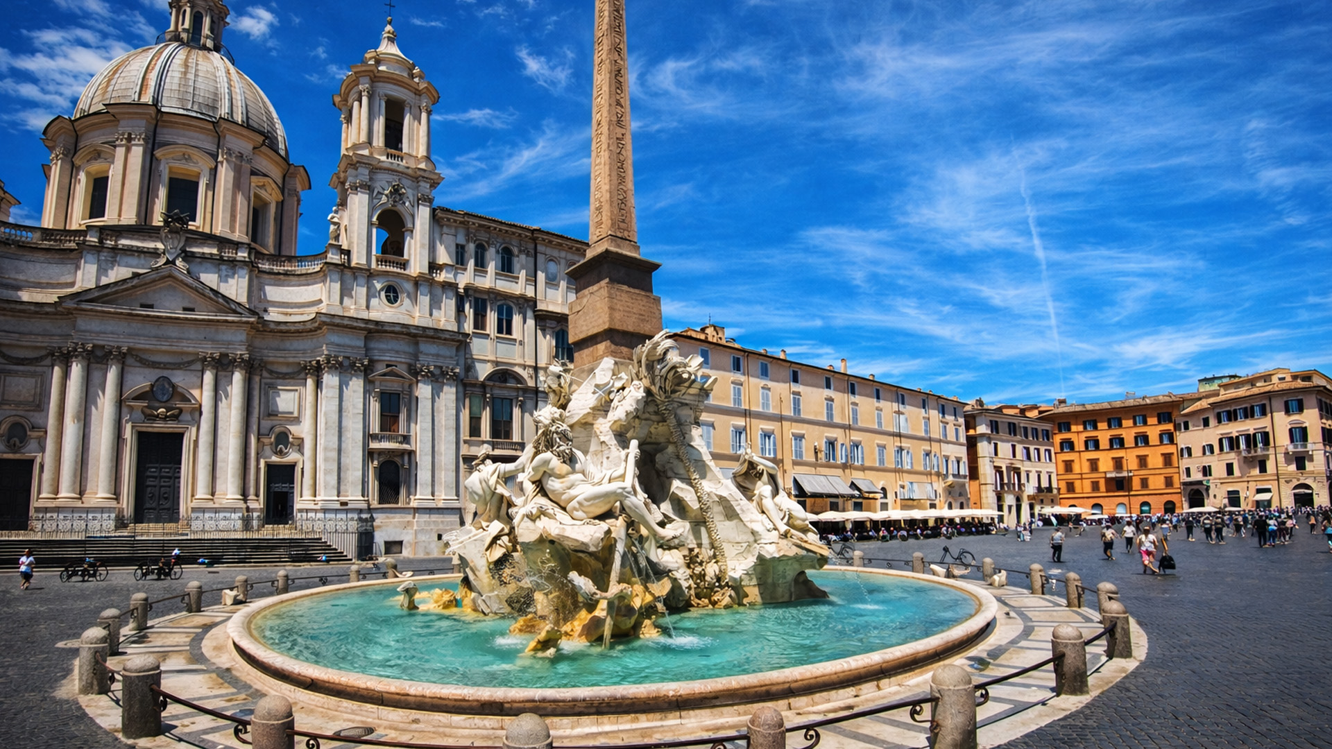 Wandeling over het historische Piazza Navona in Rome