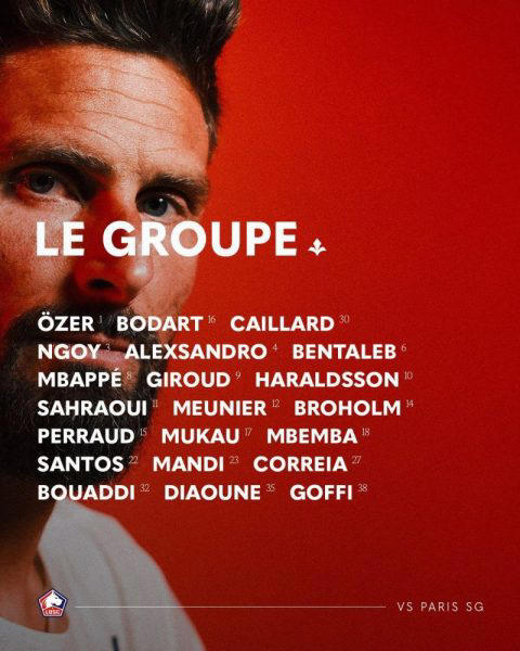 PSG vs Lille – LOSC squad: Six players missing, including one ...