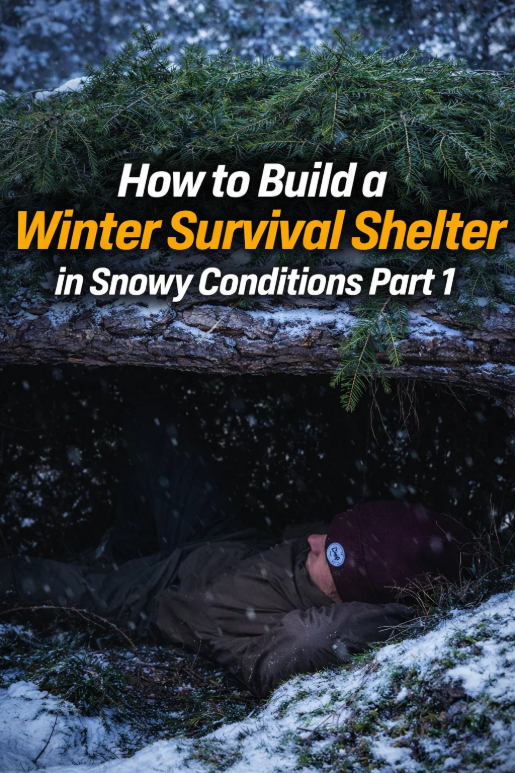How to build a winter survival shelter in snowy conditions part 1
