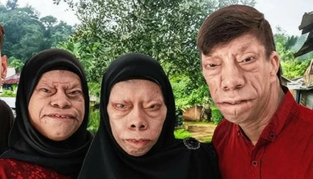 عائلة تشبه «السحالي» تجني المال من مظهرها