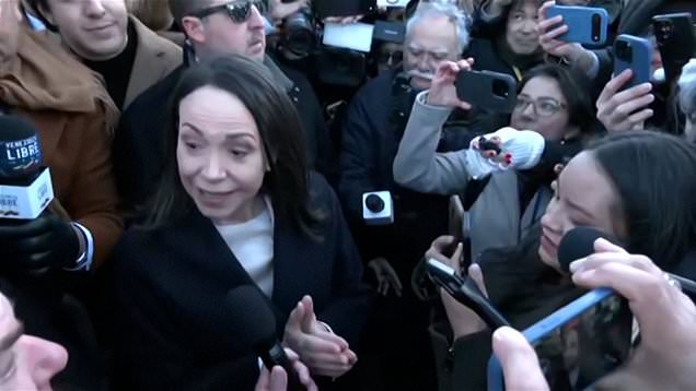 Nobel Peace Prize winner says she 'presented the medal' to Trump